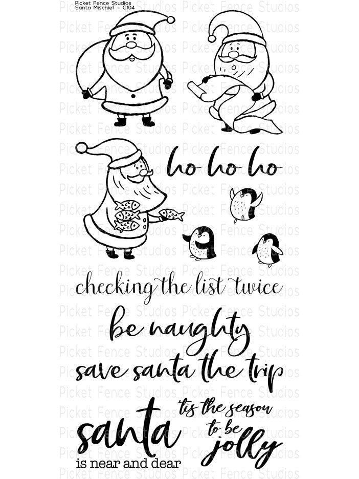 Picket Fence Studios- SANTA MISCHIEF- Clear Stamp Set | Design Creative ...